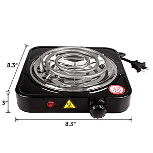 Boshen Portable Electric Single Coil Burner Countertop Hot Plate Home Outdoor Automatic Temperature Control