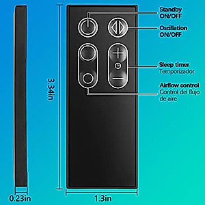 Seayoo Replacement Magnetic Remote Control 965824-06 965824-07 Fit for Dyson AM11 TP00 TP01, Fan Remote with Battery