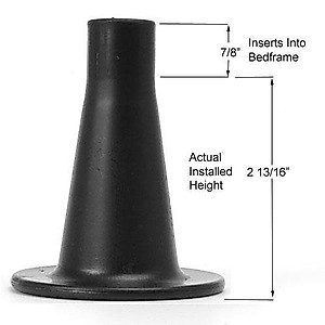 3-5/8" Tall Replacement Bed Frame Glide Feet, Cone Shaped, Set of 9