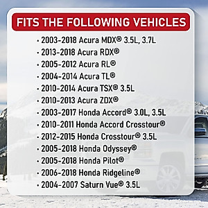 Timing Belt & Water Pump Kit Compatible with Honda, Acura & Saturn Vehicles - Accord, Odyssey, Pilot, TL, RL, MDX, Vue 3.5, 3.0, 3.7 - Replaces TKH002, TCKWP329, 19200-RDM-A02 19200-RDV-J01