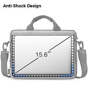 tomtoc Protective Laptop Shoulder Bag for 15.6 Inch Universal HP Dell Acer ASUS Lenovo Laptop Chromebook Ultrabook, Multi-Functional Business Laptop Briefcase for 15 16 In MacBook Air/Pro M4/M3/M2/M1
