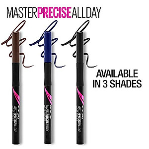 Maybelline Eyestudio Master Precise All Day Waterproof Liquid Eyeliner, Black, 2 Count