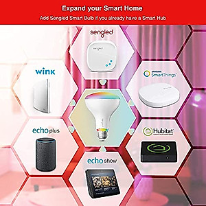 BR30 Soft White zigbee Bulb Bundle with BR30 Color zigbee Bulb, Smart Light Bulb Compatible with Alexa, Google Home, SmartThings, Indoor Flood Light for Cans, 650 LM E26, Smart Hub Required