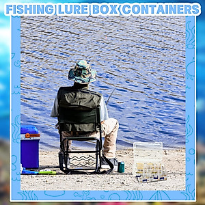 6 Pcs Transparent Fish Tackle Boxes Plastic Fish Tackle Storage Organizer Box with Removable Dividers Clear Fish Tackle Trays Organizer Box for Fishing Lure Storage