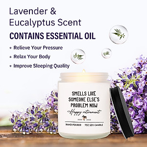 Craftique Retirement Gift for Woman Men- Handmade Lavender Scented Candle- Funny Retirement Gifts for Coworker Bosses Teacher Nurse Family Friend, Happy Retirement Gifts for Women 2024, 7oz