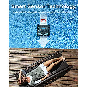 WYBOT Cordless Robotic Pool Cleaner, Ultra Strong Suction, Wall Climb Pool Vacuum with Intelligent Route Planning, Lasts 110Mins, Triple-Motor, Ideal for In-Ground Pools Up to 60 Feet (Black)