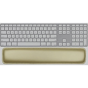 Keyboard Wrist Rest Pad,Soft PU Leather Wrist Support with Interior Soft Cushion Foam for Office/Computer/Laptops/Keyboard,Easy Typing & Pain Relief,16.5" Gold