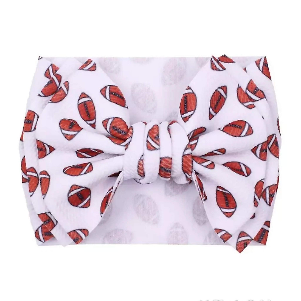 J&J Boutiques Football 7" Bow Headwrap - Toddler Baby Girls & Kids up to 4yrs