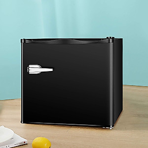 Kismile Small Freezer,Freestanding Mini Freezer with Reversible Door & Removable Shelf & Adjustable Temperature Control, Upright Compact Freezer for Apartment/Home/Office/Dormitory (Black, 1.2 Cu.ft)