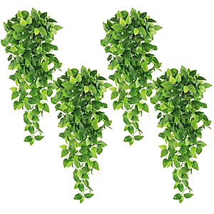 HATOKU 4pcs Fake Hanging Plants 3.6FT Artificial Ivy Vine Leaves for Patio Home Bedroom Wedding Indoor Outdoor Wall Decor