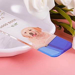Dog Acrylic Bookmark for Dog & Books Gift Bookmark for Book Puppy Lovers Birthday Christmas Book Mark Gifts for Friends Family Son Daughter Graduation Holiday Stocking Stuffers Present for Him Her