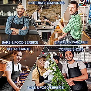 Dwrttow 12 Pack Bib Apron,Black Aprons Bulk,Unisex Black Plain Aprons with 2 Pockets,Blank Apron with Long Ties for Adults Cooking Painting BBQ Grilling Baking Machine Washable,32 x 28 Inch