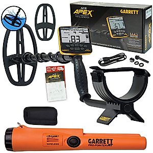 Garrett ACE APEX Metal Detector with 6 x 11 DD Viper Search Coil and Garrett Pro-Pointer at with Z-lynk