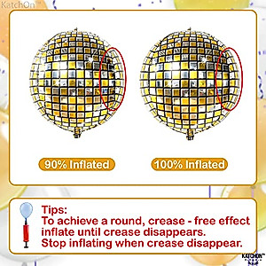 Big, Disco Balloons for Disco Party Decorations - 22 Inch, Pack of 6 | Disco Ball Balloons for Graduation Decorations 2023 | Metallic 4D Disco Mylar Balloons, Last Disco Bachelorette Party Decorations