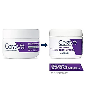 CeraVe Skin Renewing Night Cream | Niacinamide, Peptide Complex, and Hyaluronic Acid Moisturizer for Face | 1.7 Ounce, Packaging may Vary