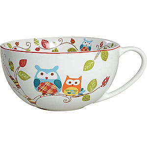 222 Fifth Enchanted Woods Jumbo Soup Bowl/coffee Mug with Handle