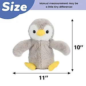 Hopearl Clappy Penguin Interactive Musical Stuffed Animal Singing Plush Toy Adorable Electric Animate Birthday Festival for Kids, Gray, 10''