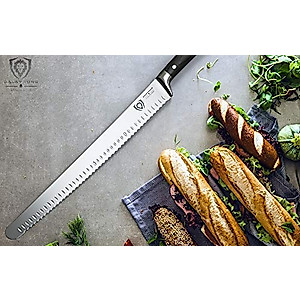 Dalstrong The Gladiator Series Elite Serrated Slicing & Carving Knife 14" Bundled with Premium Whetstone Kit #1000/#6000 Grit