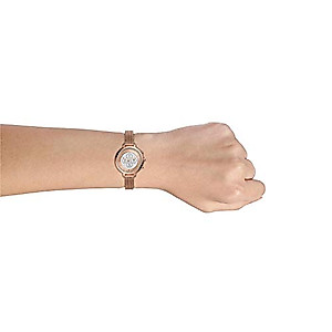 Fossil Women's 38mm Monroe Stainless Steel Mesh Hybrid HR Smart Watch, Color: Rose Gold (Model: FTW7039)