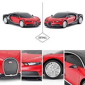 RASTAR Bugatti Toy Car, 1/24 Scale Bugatti Chiron RC Model Car, Red