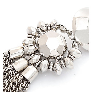 Bohemian Tassel Chandelier Dangle Earring For Women Clip On Earrings Long Drop Statement Earrings (silver)