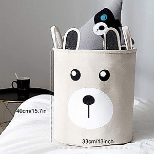 XYDZ Children's Laundry Basket Collapsible Fabric Nursery Storage Bin Cute Organizer Large Foldable Hamper for Home Closet Laundry Cartoon Clothes Bag Toys Storage Stylish Apricot Ear Bear Design