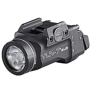 Streamlight 69402 TLR-7 Sub 500-Lumen Pistol Light Without Laser Designed Exclusively and Solely for Select 1913 Railed Short Subcompact Handguns, Includes Mounting Kit with Keys, Black