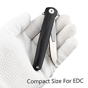 TENCHILON T369 Small Folding Pocket Flipper Scalpel Knife, 10pcs #60 Replaceable Blades, G10 Handle, Compact Slim Gentleman's Scalpel EDC Utility Knives 1.2oz