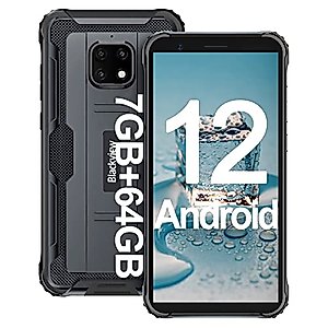 Blackview Rugged Smartphone Unlocked, BV4900Pro 4G Dual SIM Cell Phone Android 12, 7GB+64GB/SD 256GB Expandable, IP68 Waterproof Smartphone, 5580mAh Battery, 5.7" HD, NFC/GPS/OTG Rugged Android Phone