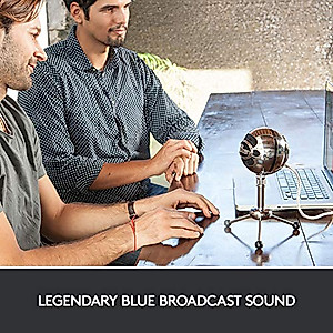Logitech for Creators Blue Snowball USB Microphone for PC, Mac, Gaming, Streaming, Podcasting, Condenser Mic with Cardioid and Omnidirectional Pickup Patterns, Retro Design – Brushed Aluminum