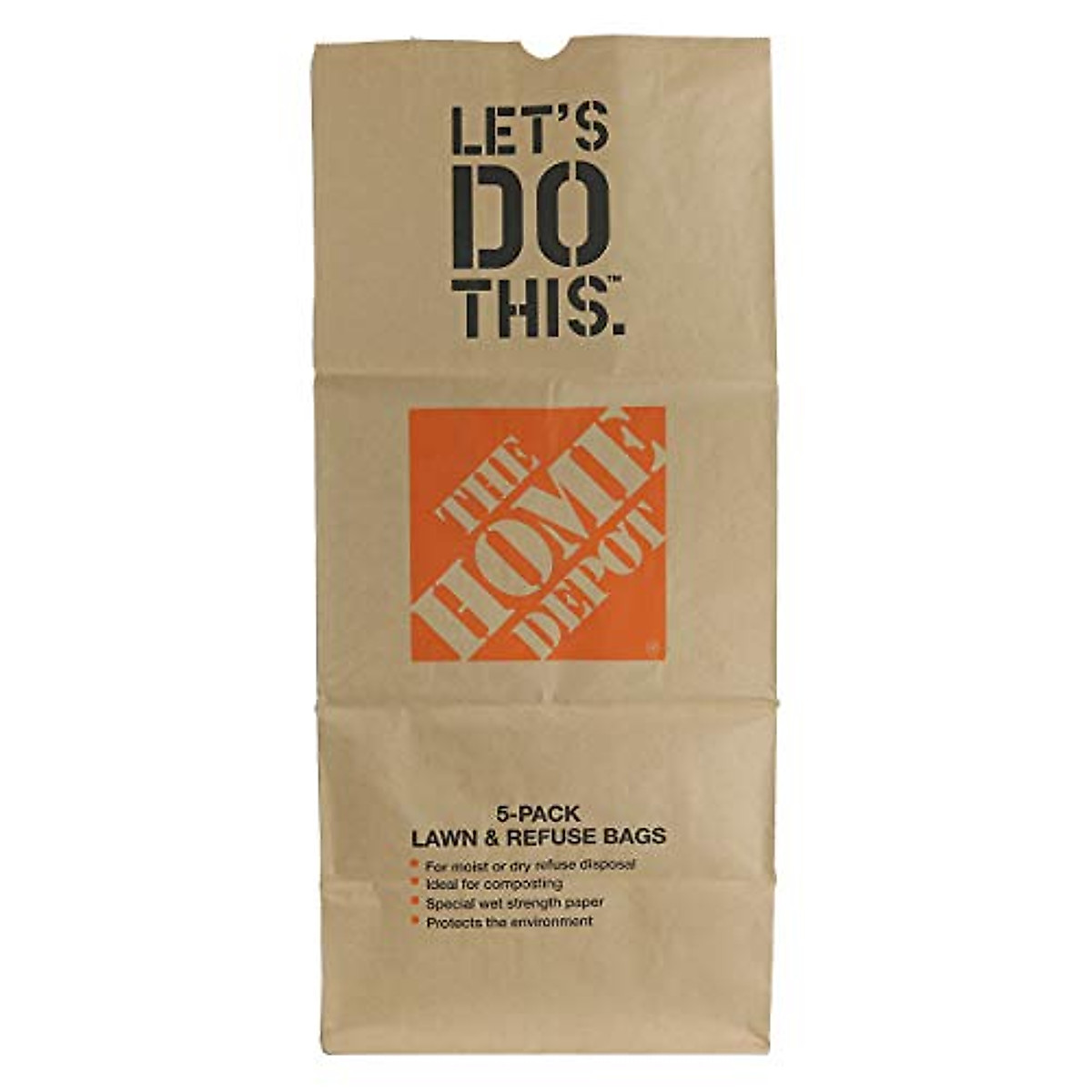 THE HOME DEPOT Heavy Duty Brown Paper 30 Gallon Lawn and Refuse Bags for Home and Garden (15 Lawn Bags)