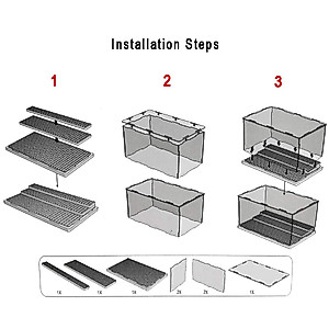 Ynotus Display Case for Minifigure Acrylic Display Box Action Figures Blocks Minifigure 3 Layers Movable Design Plastic Dustproof Storage Display Boxes Black