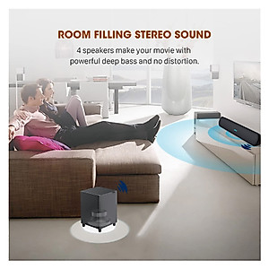 DINGZZ 100W TV SoundBar 2.1 Speaker Home Theater System Sound Bar 3D Surround Remote Control with Wall Mount