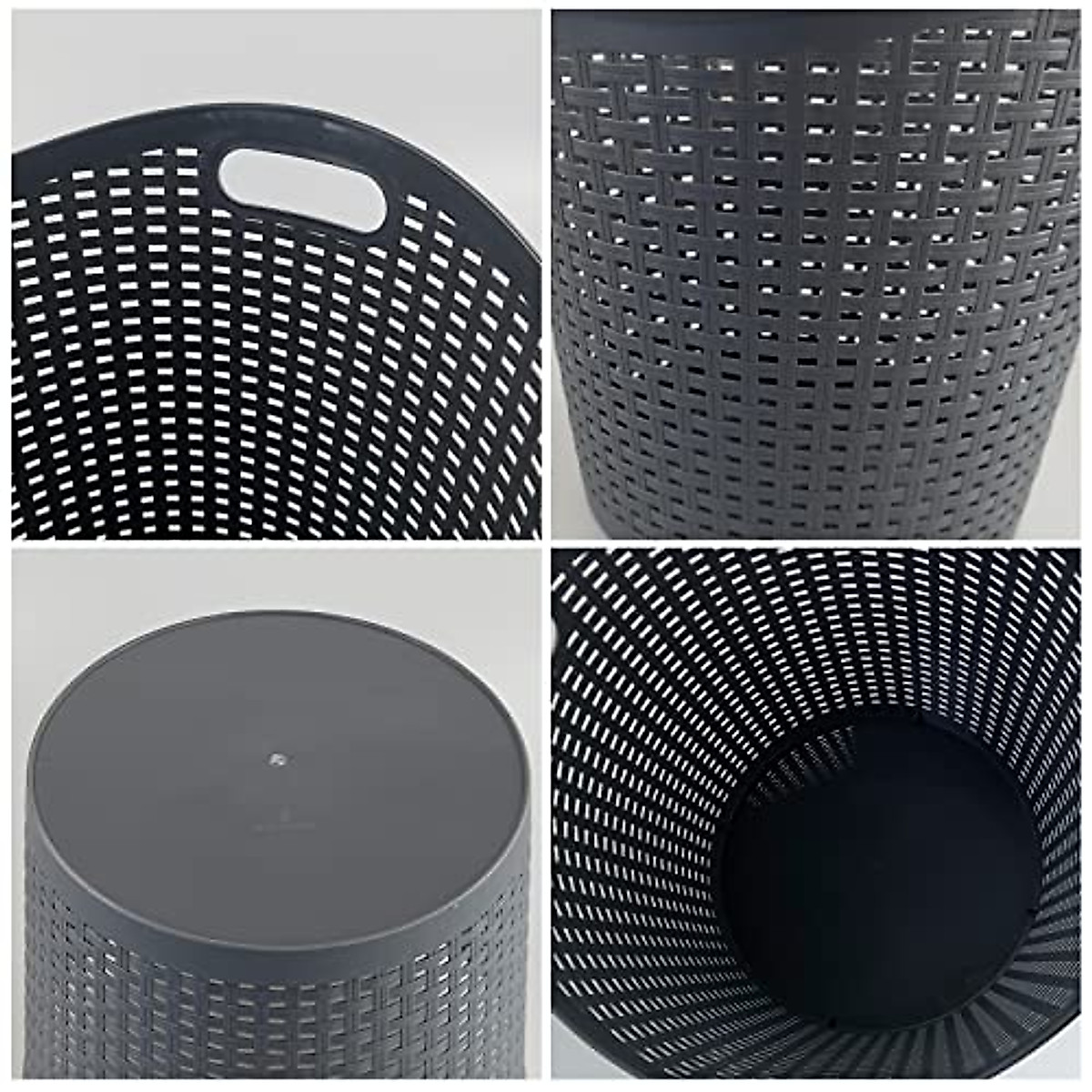 Zerdyne 6-Pack Large Storage Basket, 30 L Plastic Laundry Hamper/Laundry Basket, Gray