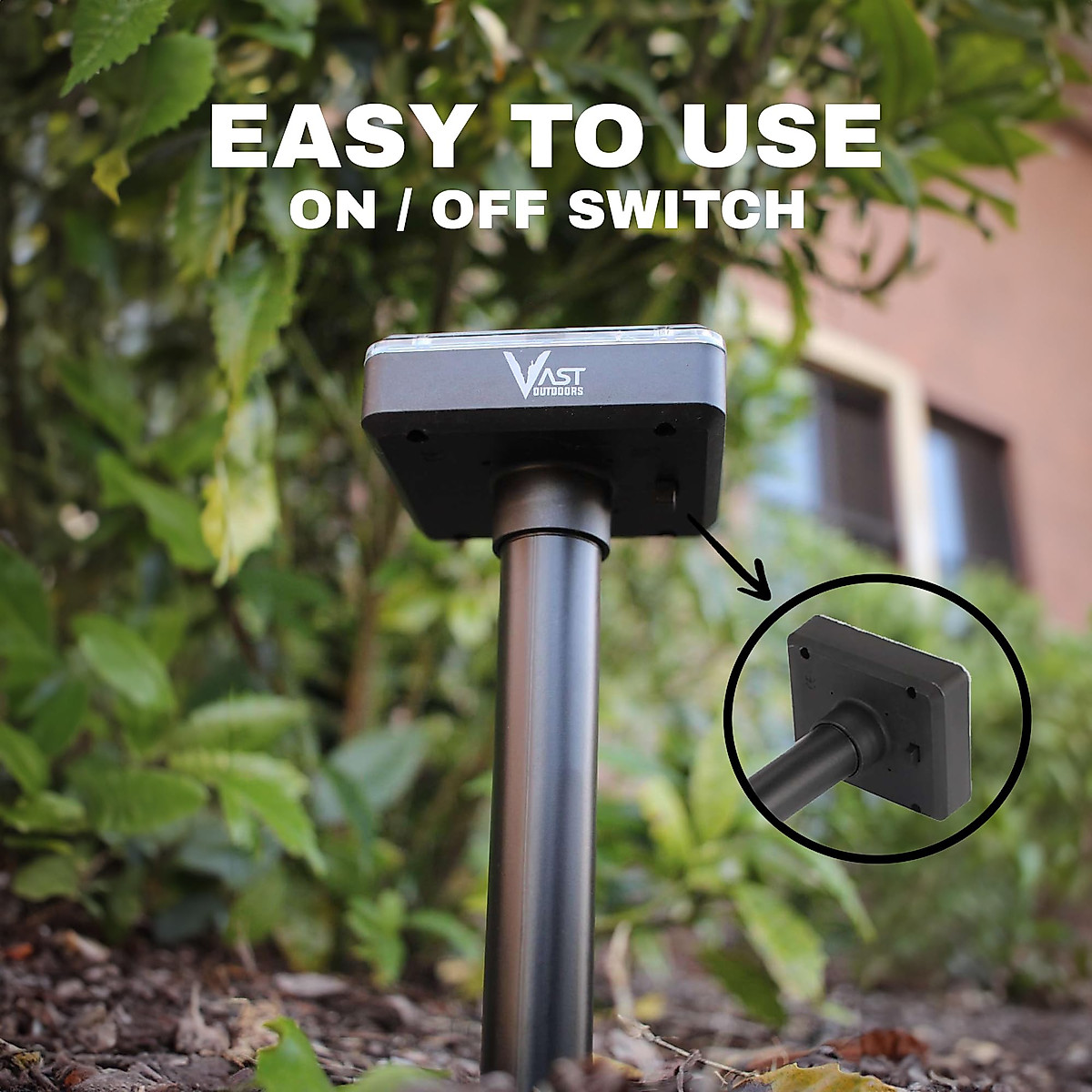 Vast Outdoors - Mole Repellent Solar Powered Outdoor Waterproof Ultrasonic Solar Snake Groundhog Repellent, Mole Repellent for Lawns, Chipmunk Repeller, Gopher Repellent for Lawn, Garden & Yard 4 Pack