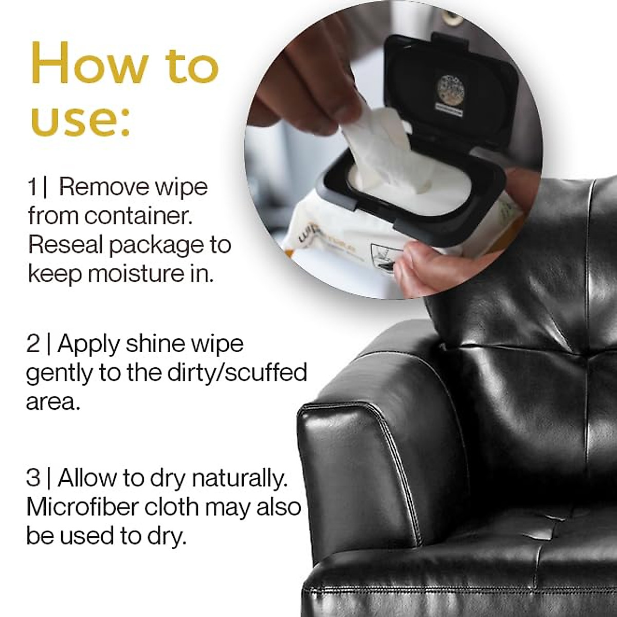 Premium Leather Cleaning Wipes, Leather Conditioner Wipes for Auotmobile, Furniture, Leather Bags, Leather Interiors, Shoes & ALL Other Leather Accessories – 20 Ct