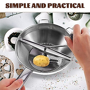 DOITOOL Food Mill Stainless Steel, Food Mill for Tomato Sauce, Applesauce, Puree, Mashed Potatoes, Jams, Food (Silver)