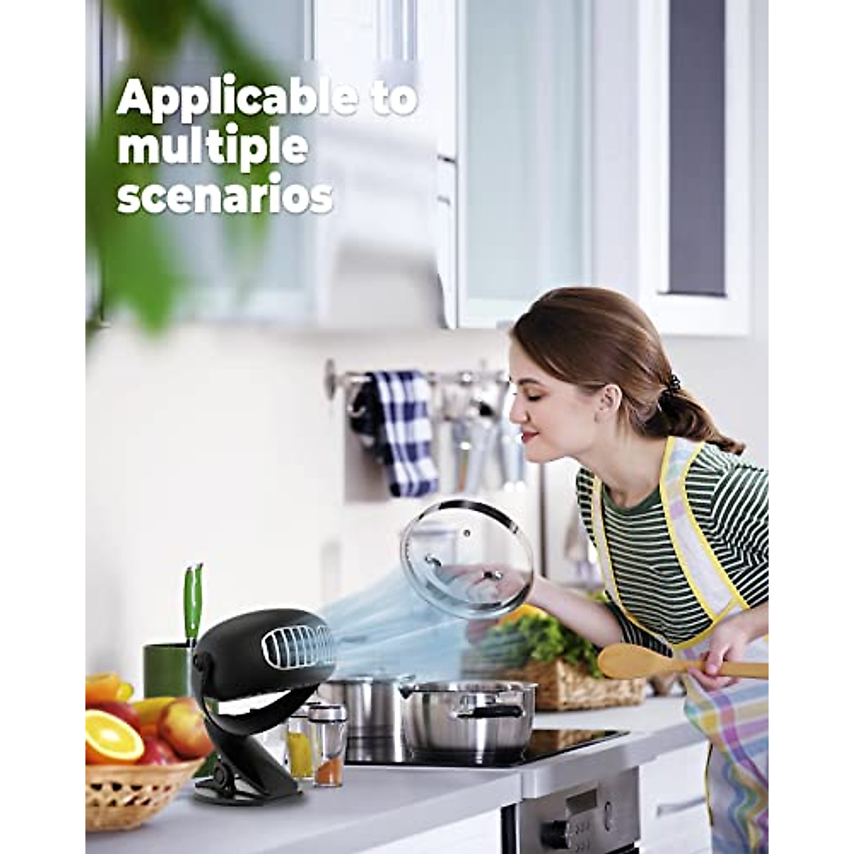 Kaylocheer Clip On Fan, Baby Stroller Fan, 4000mAh, 360° Rotation, Cool & Quiet, 3 Speeds, USB Charging, Convenient Travel Tool.(natural black)