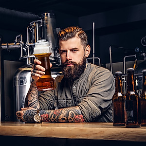 The Wine Savant Set of 4, Dumbbell Beer & Whiskey Glasses, Giant Lifting Beers 26oz Glass | Large Weightlifting to Scale Funny Beer Mug | For Men & Women Cool Beer Glasses Perfect, Gifts for Dad