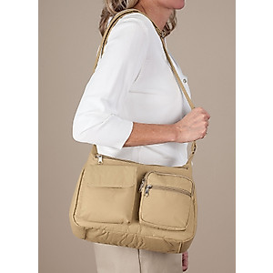 Machine Washable Shoulder Handbag with Multiple Storage Pockets