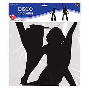Beistle Disco Silhouettes, 32.75" and 36.5", Black, 54618