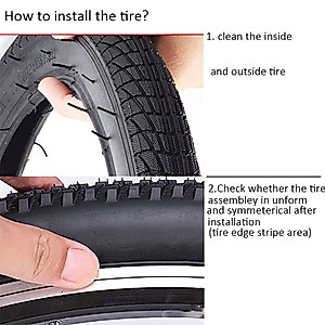 BAIBIKING Bicycle Replacement Tires- BMX Floding Bike Mountain Bike Tires,Road Bike Tires 12/14/16/18/20/22/24/26 X 1.75 Inches (20x1.75)