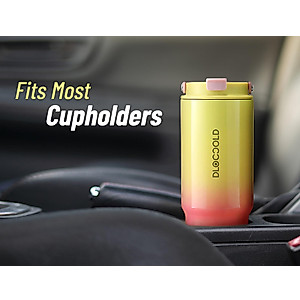 DLOCCOLD 30 oz Stainless Steel Tumbler with Straw & Handle, Insulated Double Walled Water Bottle for Home, Office, Car, Leak Proof, Reusable Cup with Flip Straw for Women Men, Cupholder Friendly