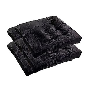 ZIBENE Dining Room Chair Pads Set of 4, 20x20 Outdoor Square Seat Cushions for Patio Furniture, Chair Cushions for Dining Chairs 4 Pack Comfort Thick Padding, Anti-Deformation and Durable Black