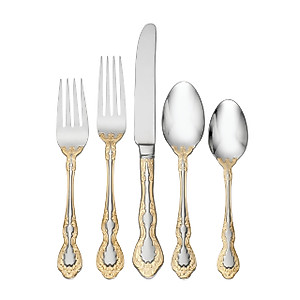 Oneida F142045A Golden Mandolina 45 Piece Fine Flatware Set, Service For 8