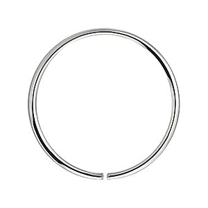 PiercingPoint 14 Karat Solid White Gold 22 Gauge (0.6MM) - 3/8 Inch (10MM) Length Seamless Continuous Nose Hoop Ring
