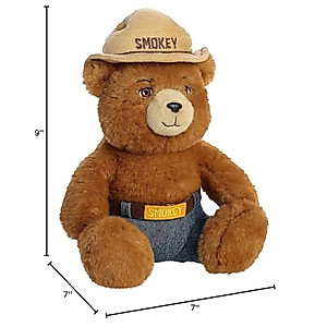 Aurora® Iconic Smokey Bear Smokey Bear Stuffed Animal - Inspiring Conservation - Nostalgic Companion - Brown 10 Inches