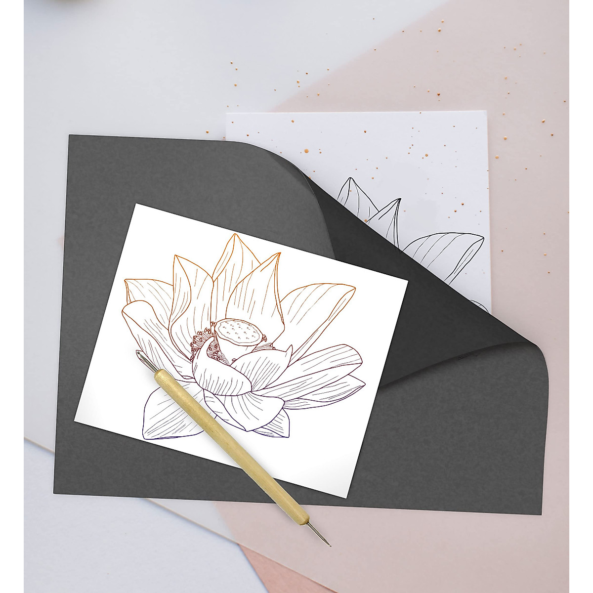 MyArtscape Graphite Transfer Paper - 9" x 13" - 25 Sheets - Waxed Carbon Paper for Tracing (Black)