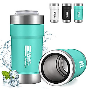 TOURIT Can Cooler, 4-in-1 Slim Can Cooler 12 oz, Double-walled Skinny Can Cooler, Stainless Steel for Slim Beer & Hard Seltzer, with Gift Box…