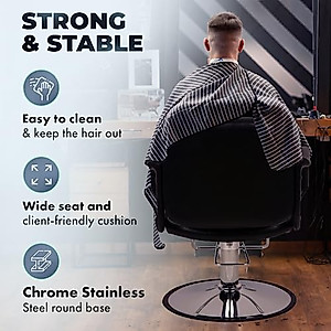 Buy-Rite Chris Styling Chair for Professional Salons and Spas, Modern Hair Stylist Chair, Extra-Wide Seat, 360-Degree Rotation, Fully Adjustable Height, SY-1801